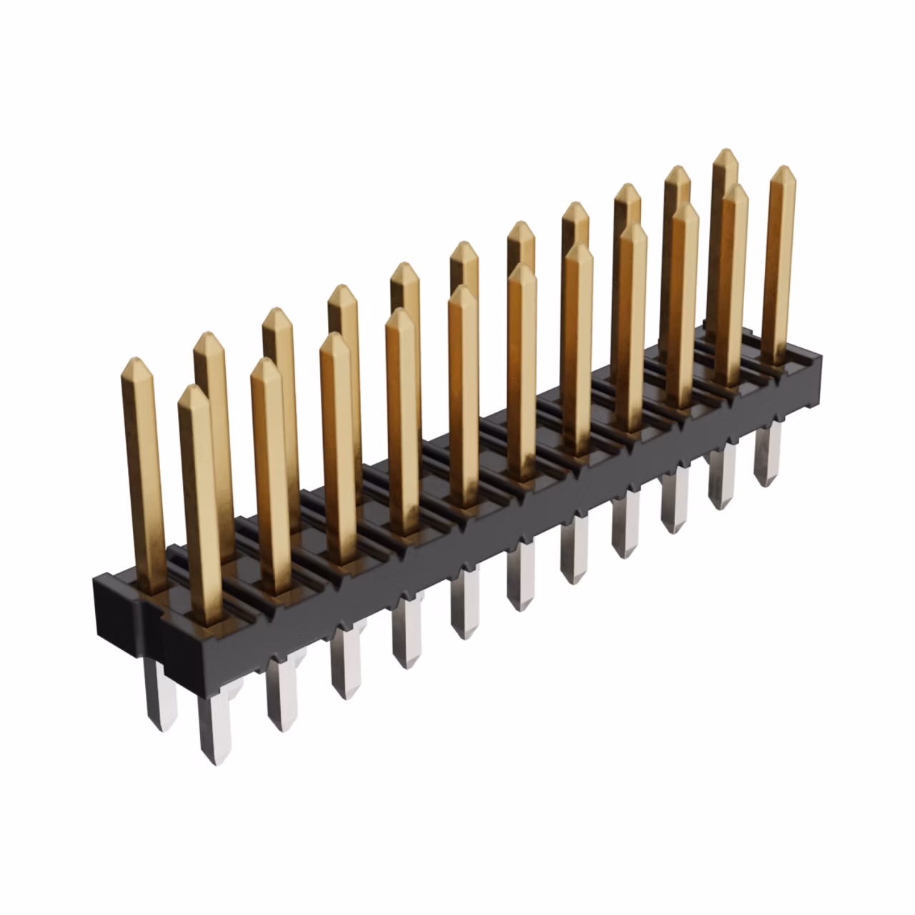 Milli-Grid Header, Vertical, Surface Mount, 22 Circuits, 0.38µm Gold (Au) Plating, Mating Pin Length 3.80mm, with Pegs, Tube, Lead-Free