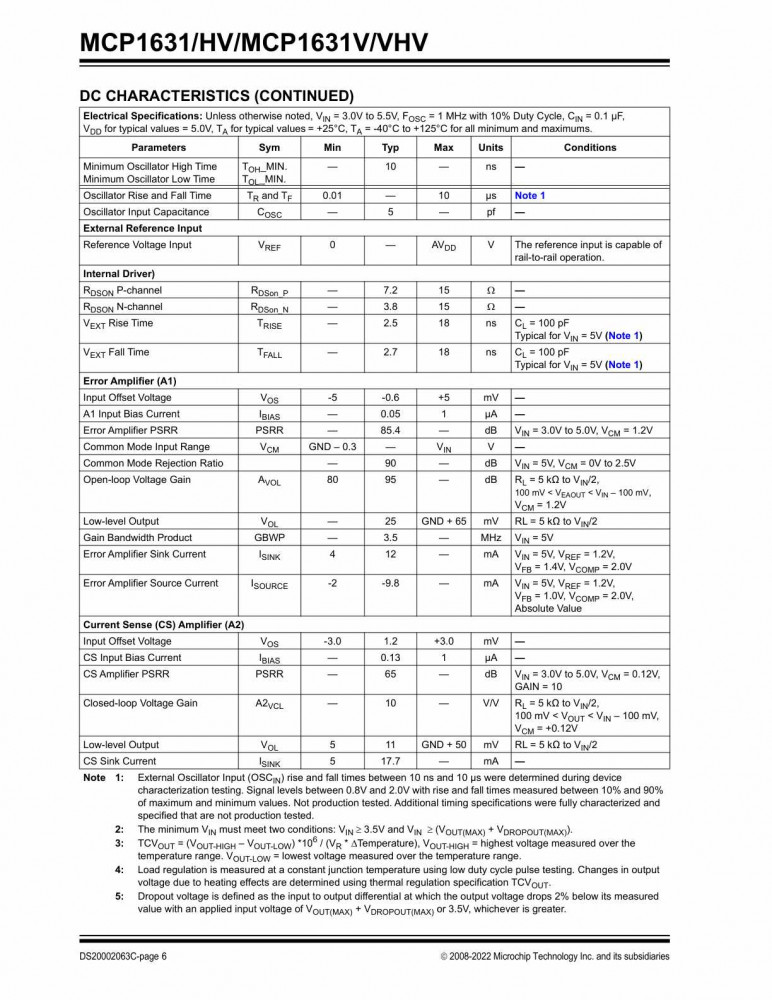 MCP1631V document page 6