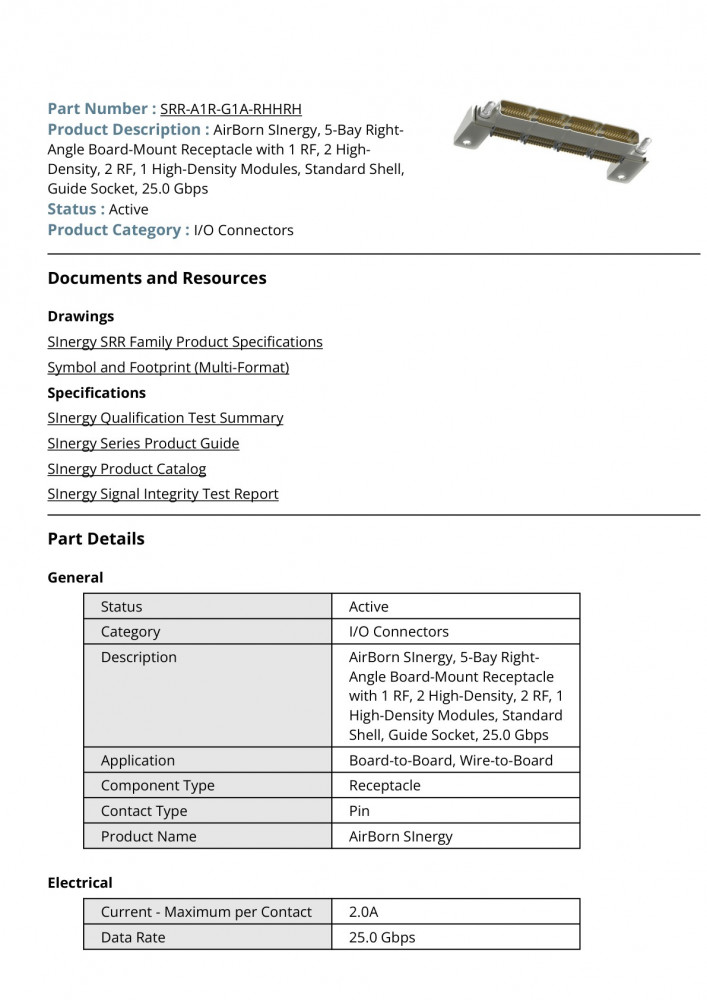 SRR-A1R-G1A-RHHRH technical document preview, page 1