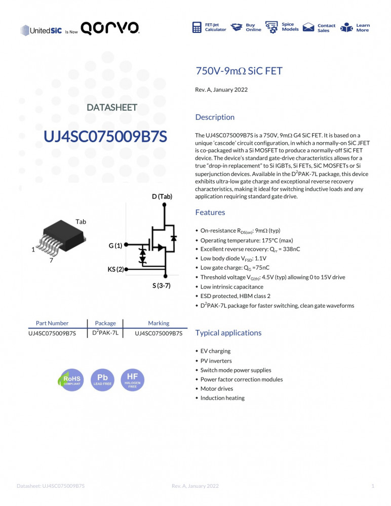 UJ4SC075009B7S datasheet page 1