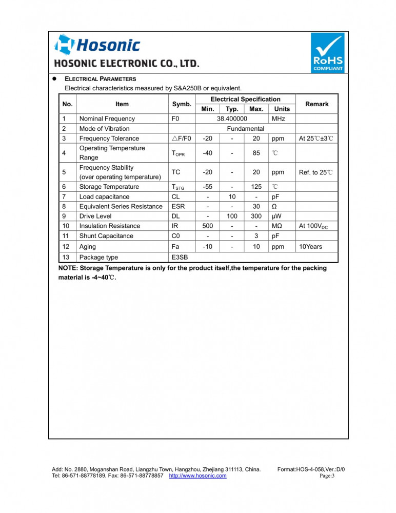 E3SB38E0X1806E specification page 3