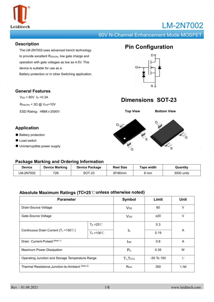 LM-2N7002 datasheet page 1
