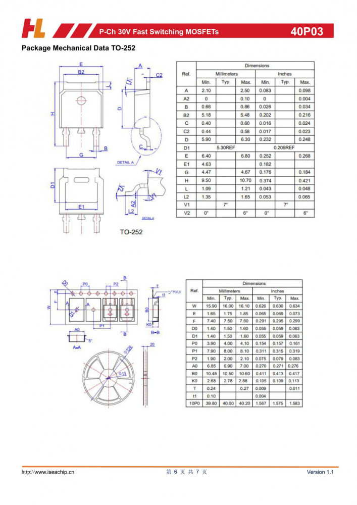 40P03 datasheet page 6