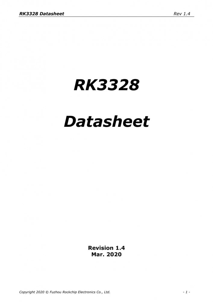 RK3328 datasheet page 1