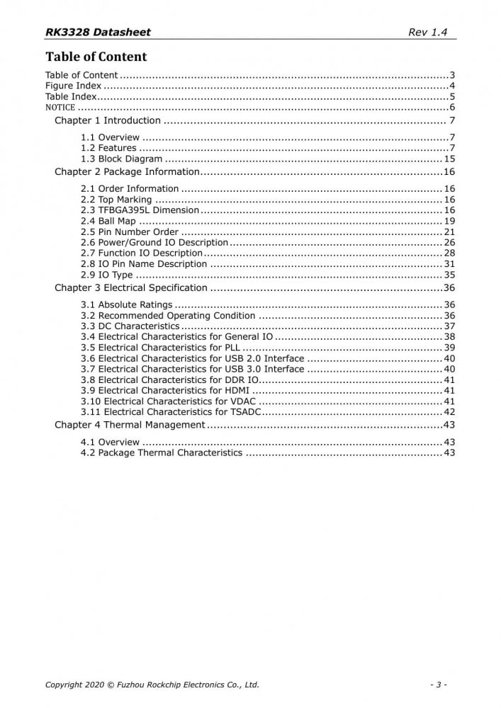 RK3328 datasheet page 3