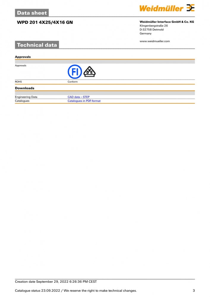 WEIDMULLER 2731240000 technical document page 3
