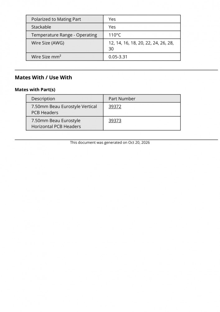 Technical document image 3 for MOLEX 393740803