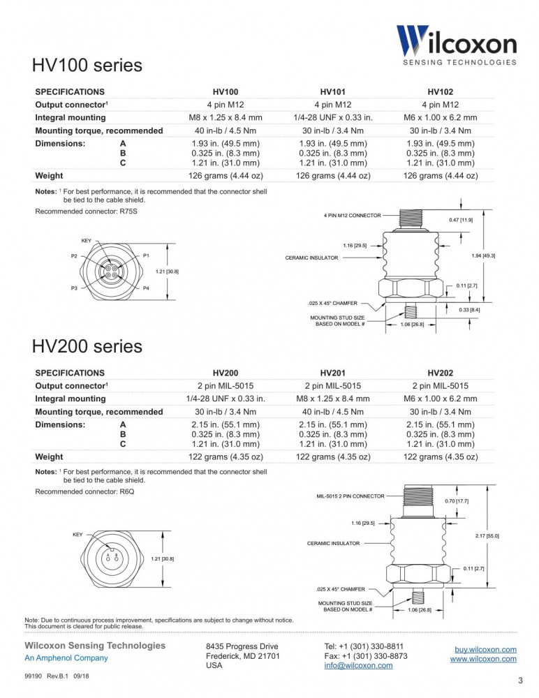 HV200 series datasheet page 3