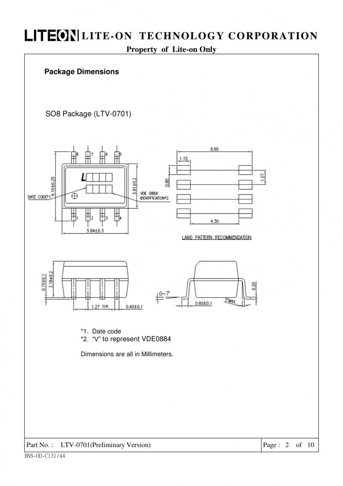 LTV-0701 datasheet page 3