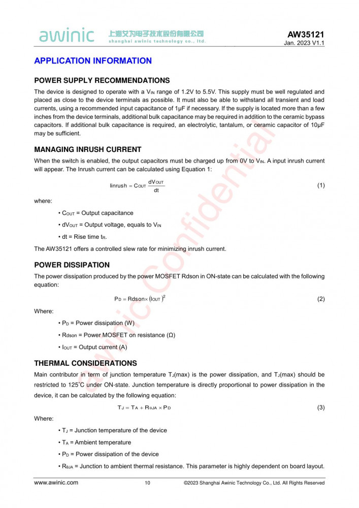 AW35121FOR datasheet page 10