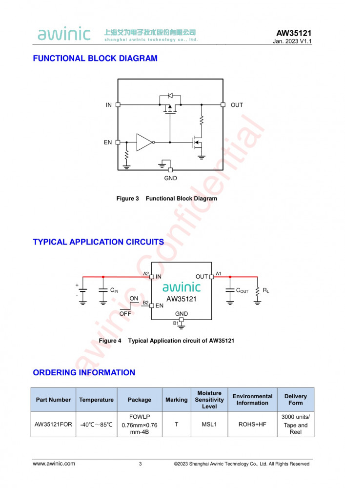 AW35121FOR datasheet page 3
