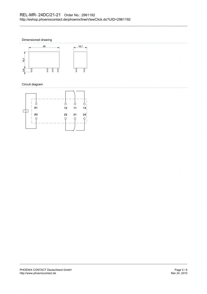 Phoenix Contact 2961192 circuit diagram