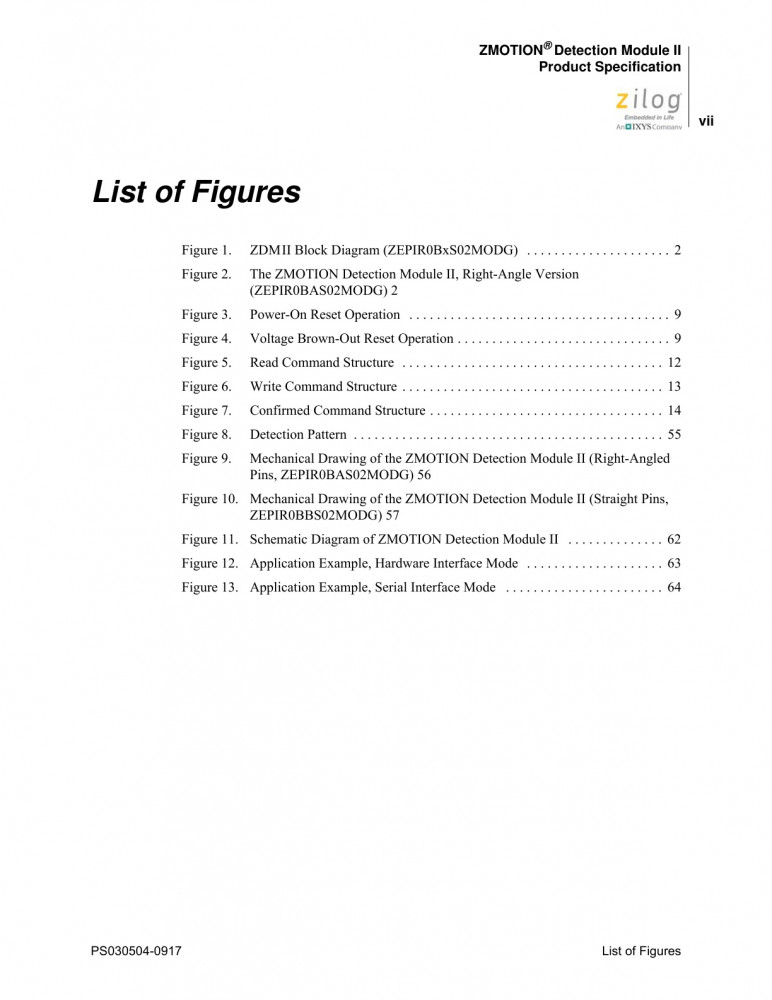 ZMOTION Detection Module II specification, page 7