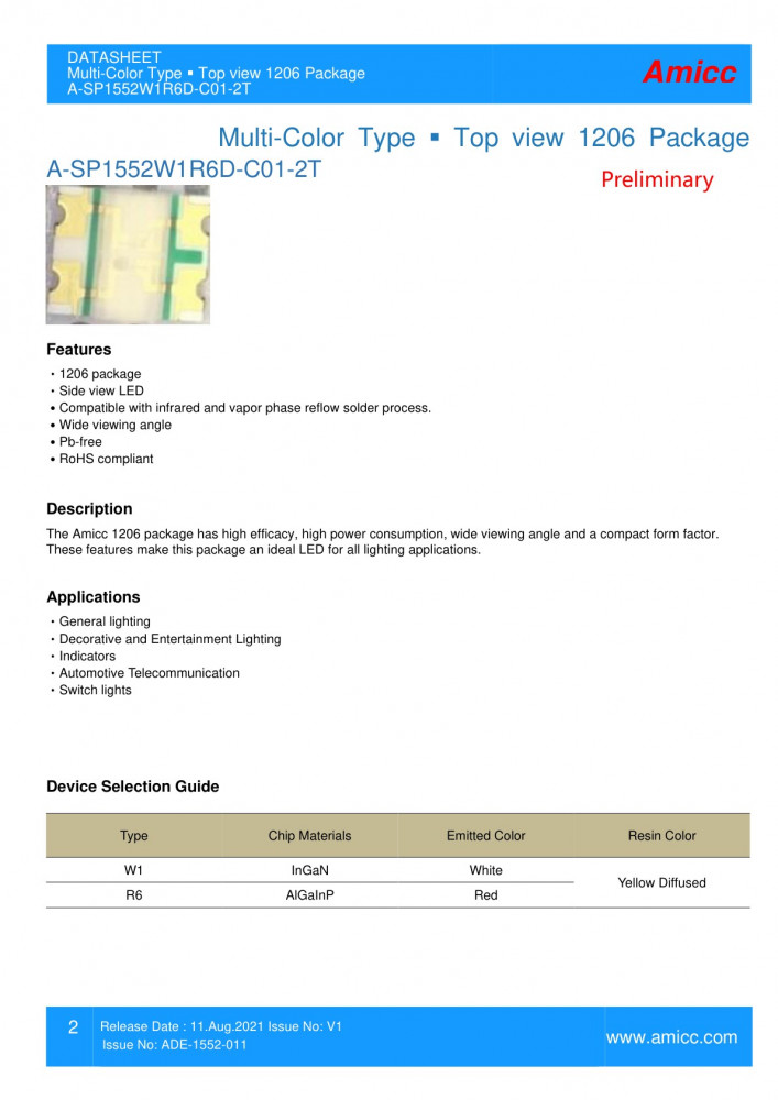 A-SP1552W1R6D-C01-2T datasheet page 2