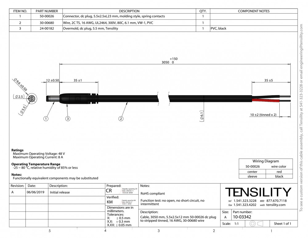 Tensility International 10-03342 product drawing