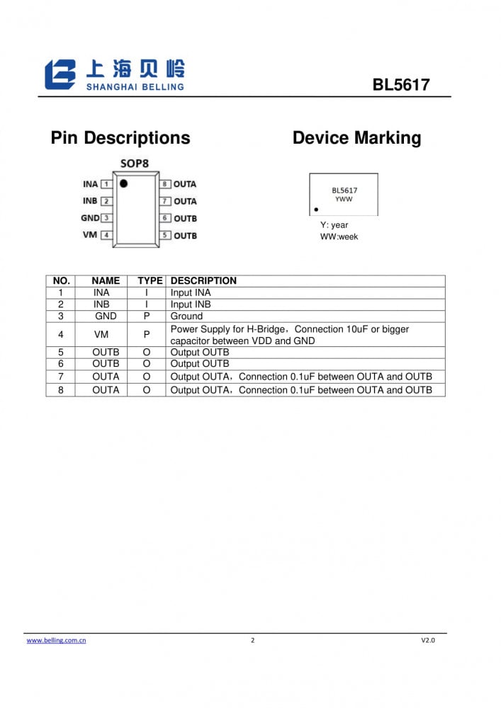 BL5617 datasheet page 2