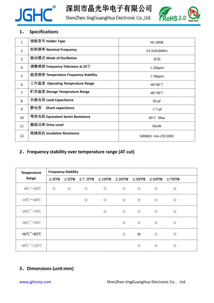 JGHC specification page 2
