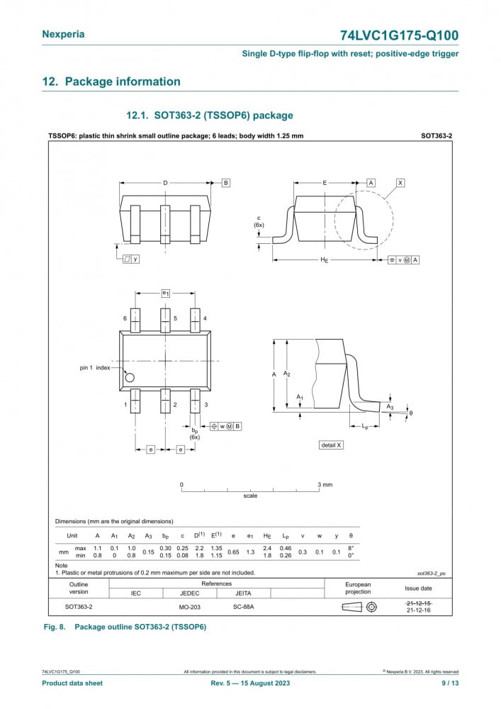 74LVC1G175GW-Q100H datasheet page 9