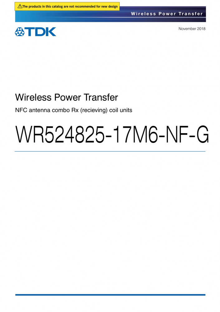 TDK WR524825-17M6-NF-G technical document page 1
