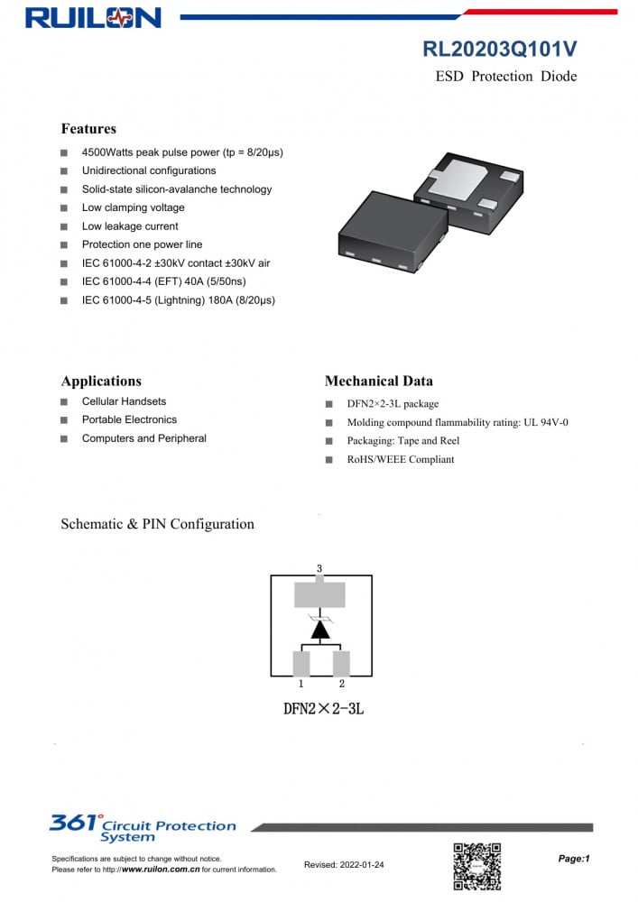 RL20203Q101V datasheet page 1