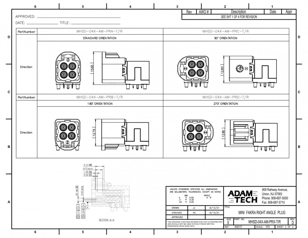 ADAM TECH MHSD-04A-AM-PRA-TR drawing sheet 2