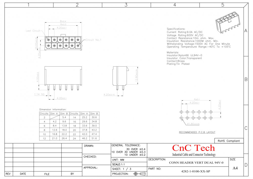 4282-1-0100-02-SP electrical specifications drawing