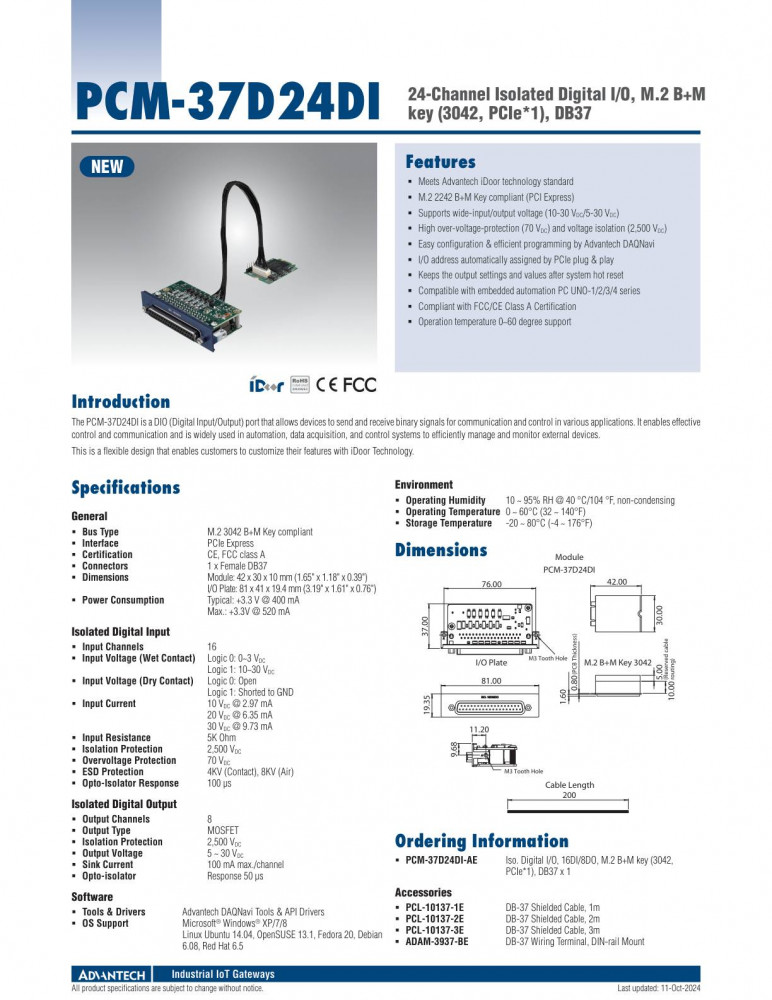 PCM-37D24DI product documentation page
