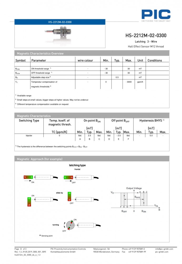 HS-2212M-02-0300 technical document page 3