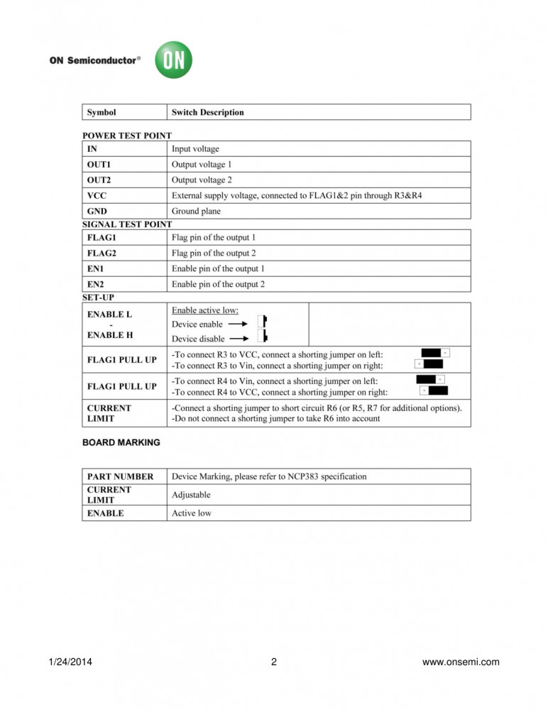 NCP383LMUAJAGEVB evaluation board document page 2