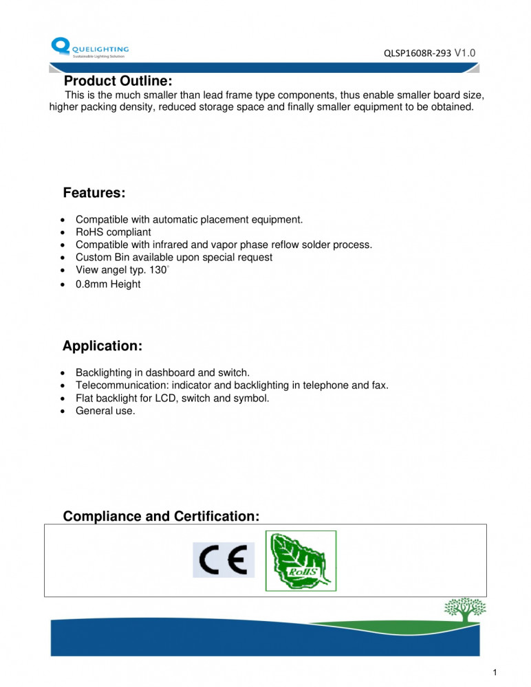 QLSP1608R datasheet page 2