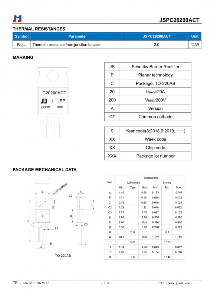 JSPC20200ACT datasheet page 2