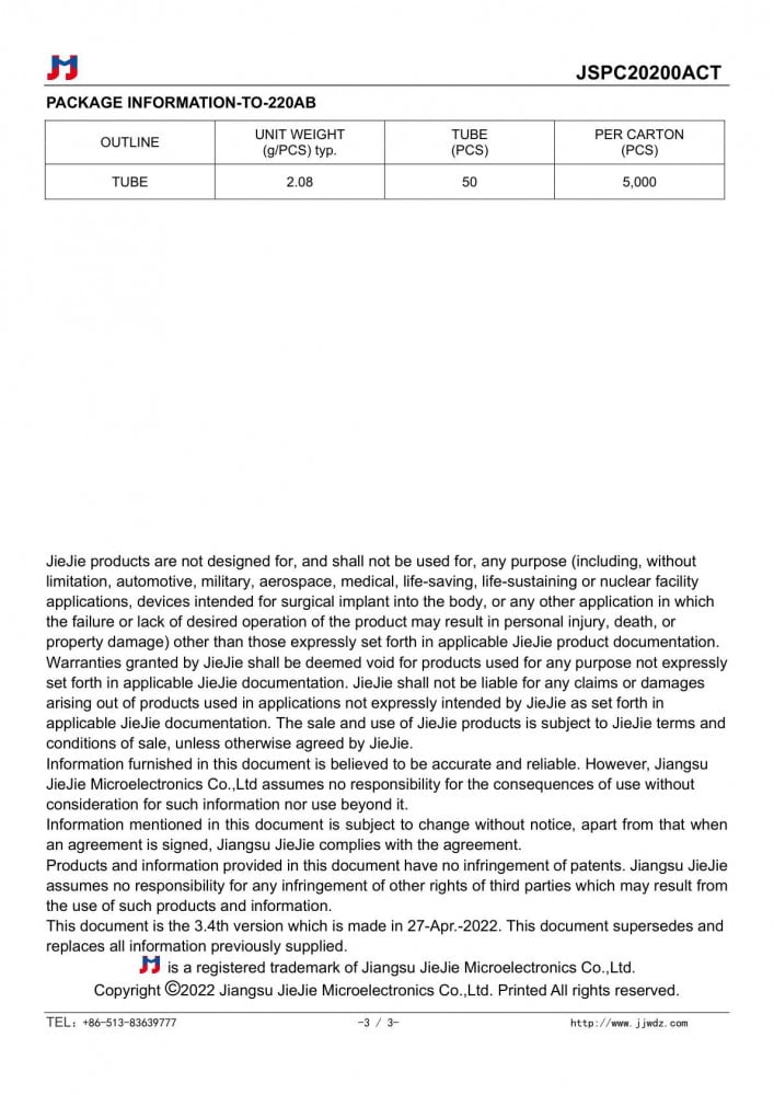 JSPC20200ACT datasheet page 3