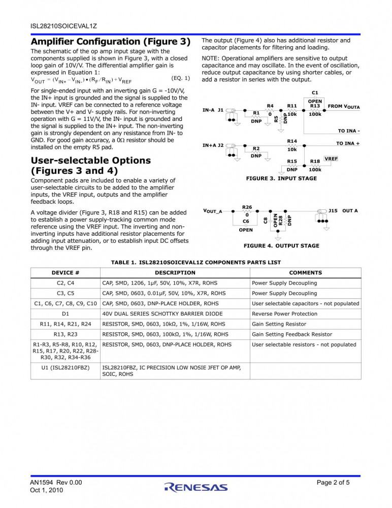 ISL28210SOICEVAL1Z document page 2