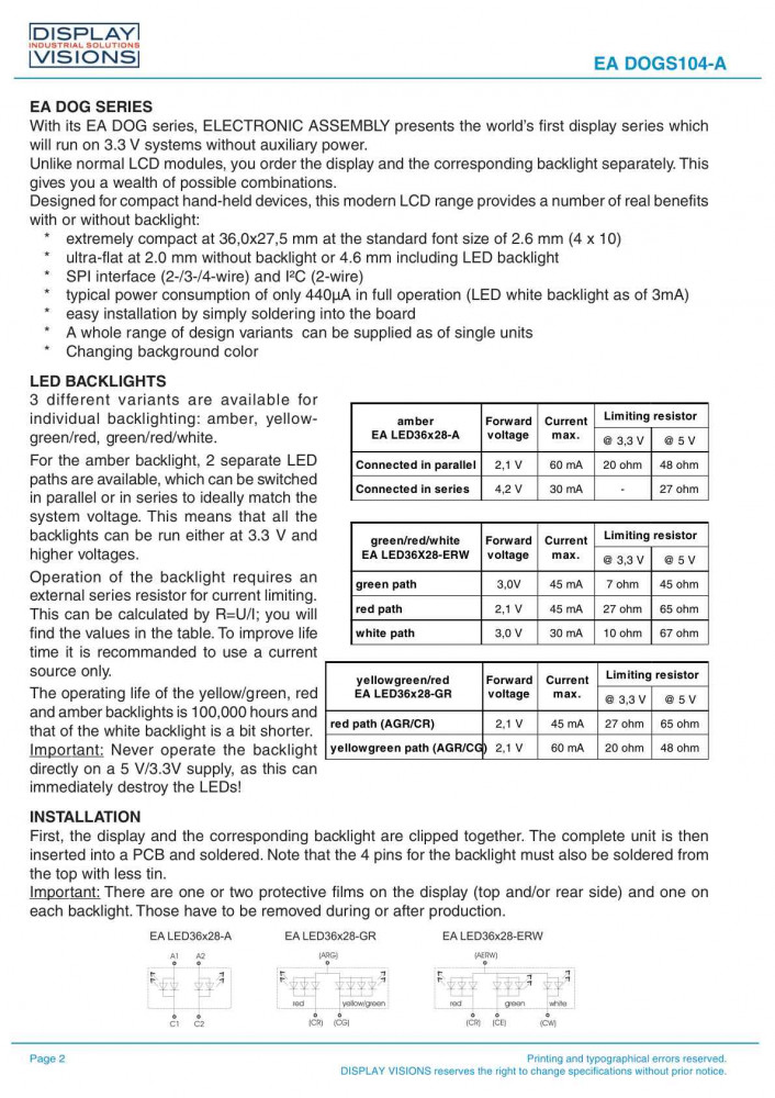 EA LED36X28-GR technical document page 2
