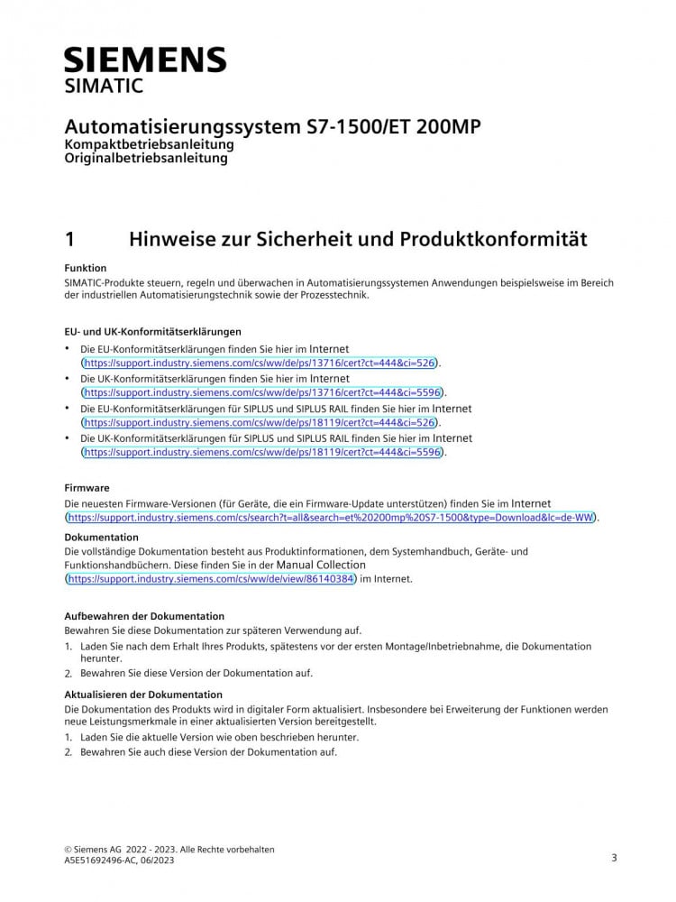 SIEMENS 75IF14 documentation page 3
