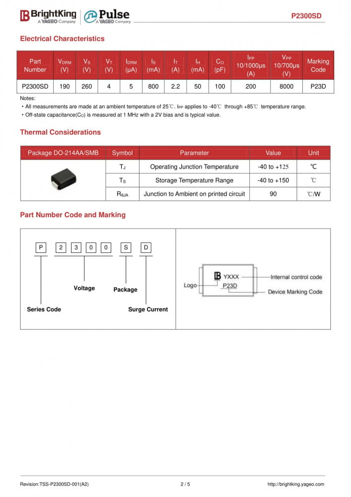 P2300SD datasheet page 2