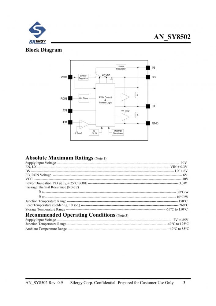 SY8502FCC datasheet page 3