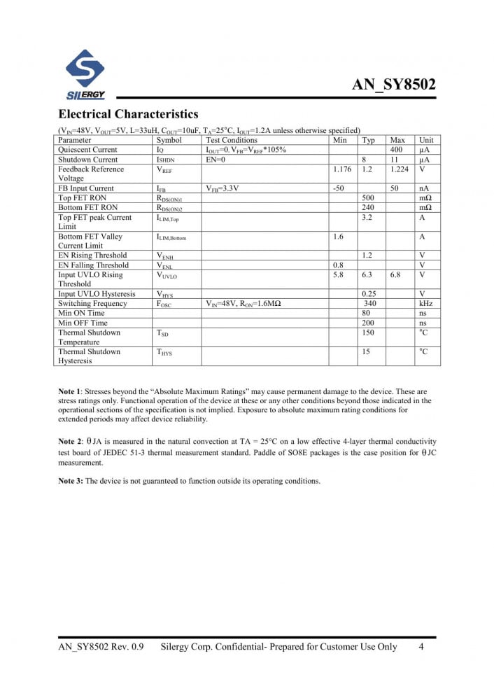 SY8502FCC datasheet page 4