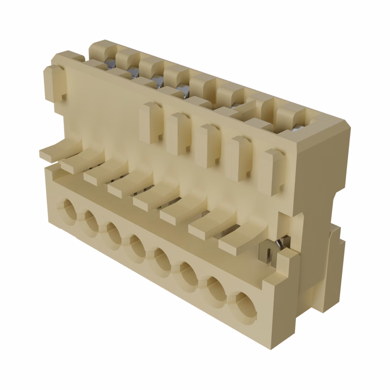 Appli-Mate RAST 2.5 Connector, 2.50mm Pitch, Female, 8 Circuits, Circuits 5 and 7 Voided, Position Keys B, C and D Removed, 1 Closed and 1 Open Endwall, Polarizing Rib Between 6/7 for sale