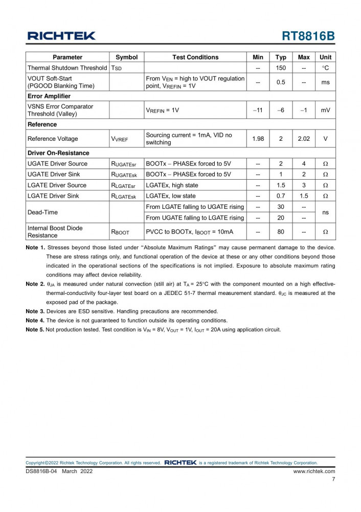RT8816B datasheet page 7