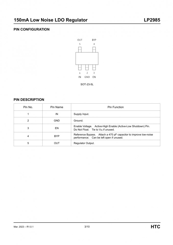 LP2985 datasheet page 3