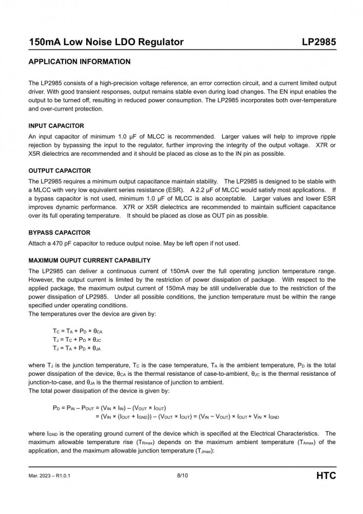 LP2985 datasheet page 8