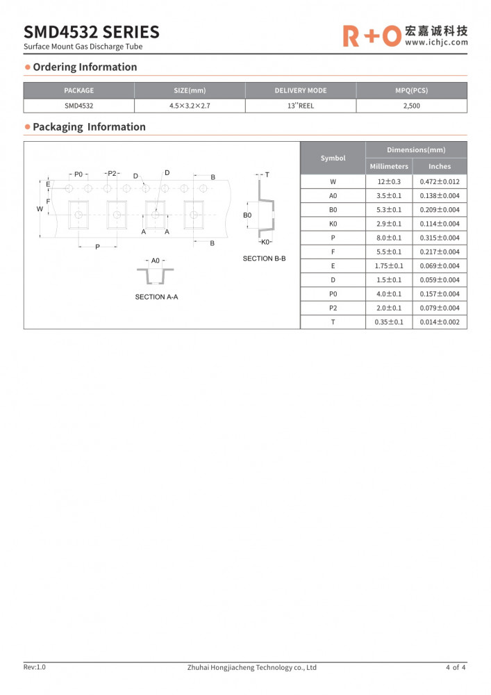 R+O SMD4532 series datasheet page 4