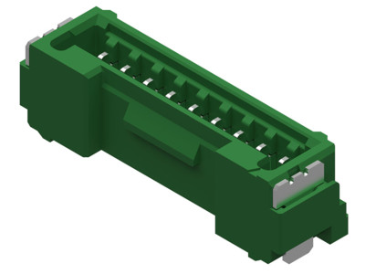 1.25mm Pitch, Micro-Lock Plus PCB Header, Single Row, Right-Angle, Surface Mount, Tin-Bismuth Plating, Positive Lock, 14 Circuits, Green