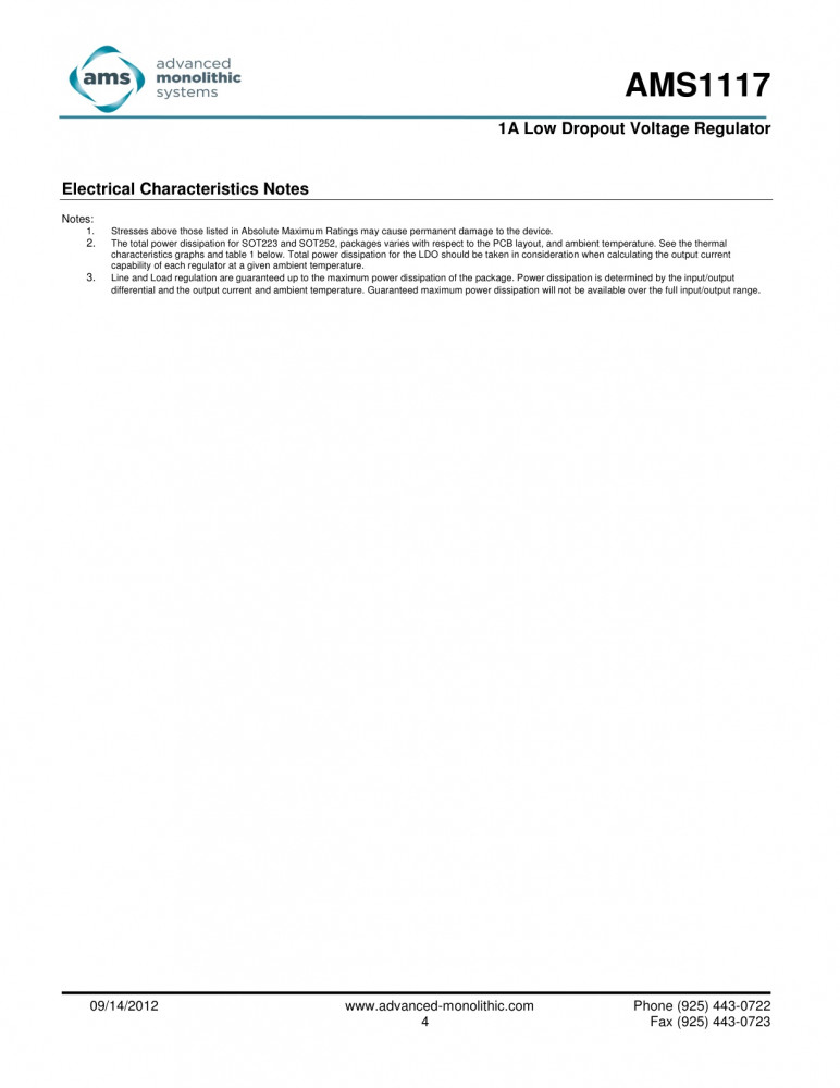 AMS1117 datasheet page 4