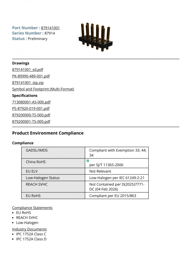 879141001 technical drawing preview, page 1
