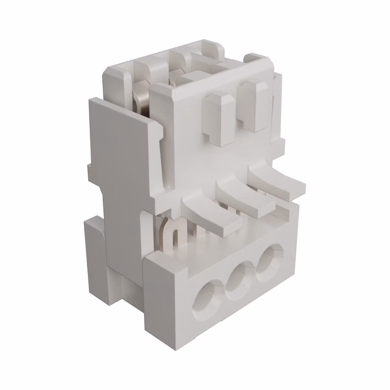 Appli-Mate RAST 2.5 IDT Housing, 2.50mm Pitch, with Side Latches, Female, 5 Circuits, Position Keys A & F Removed, Polarizing Rib Between 1/2