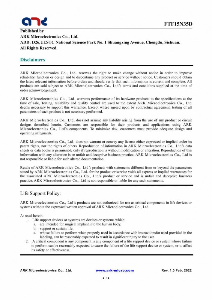 FTF15N35D datasheet page 4
