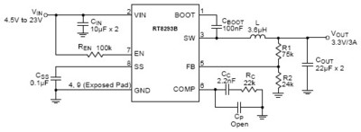 RT8283A - 3A, 23V, 340kHz Synchronous Step-Down Converter