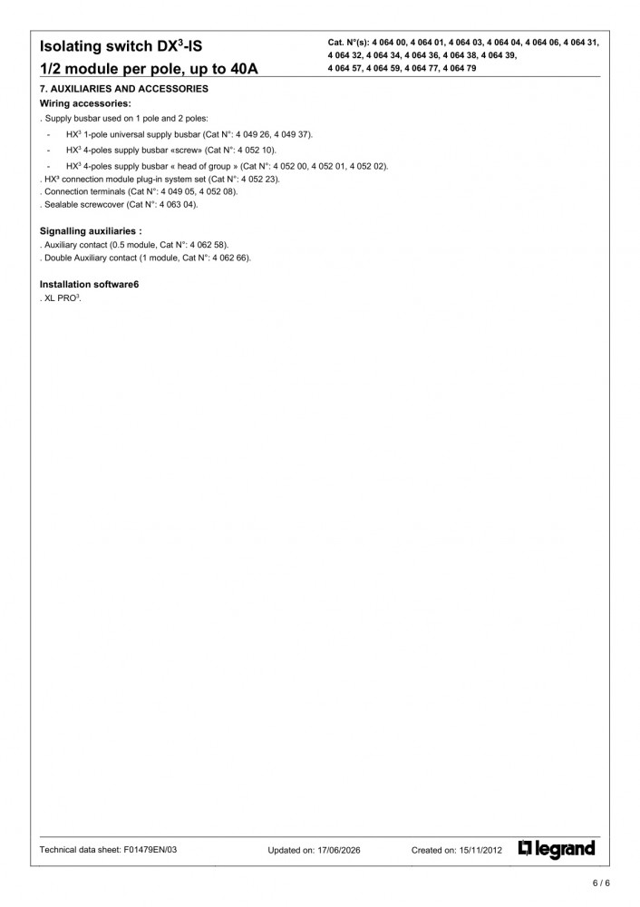Legrand DX³-IS datasheet page 6